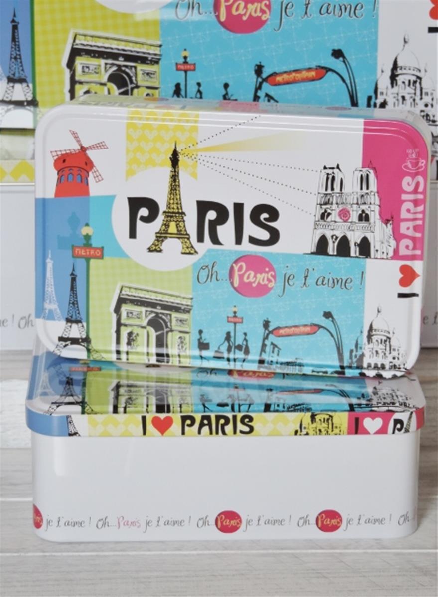 4 boîtes en métal décor Paris Moidon - La Ruche des Passions
