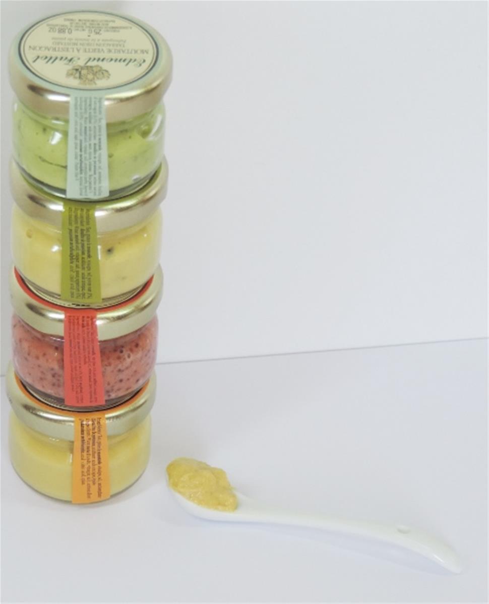 4 pots portion 25 grs de moutarde Fallot Moutarde Dijon. pains d'épices ...